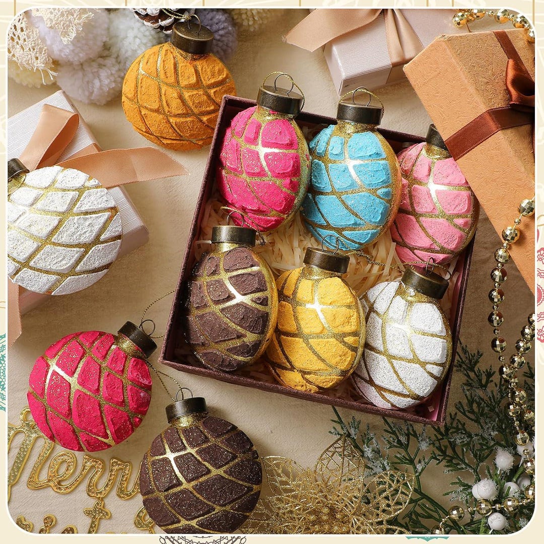12 Pcs Concha Christmas Ornaments | Mexican Sweet Bread Holiday Decor ...