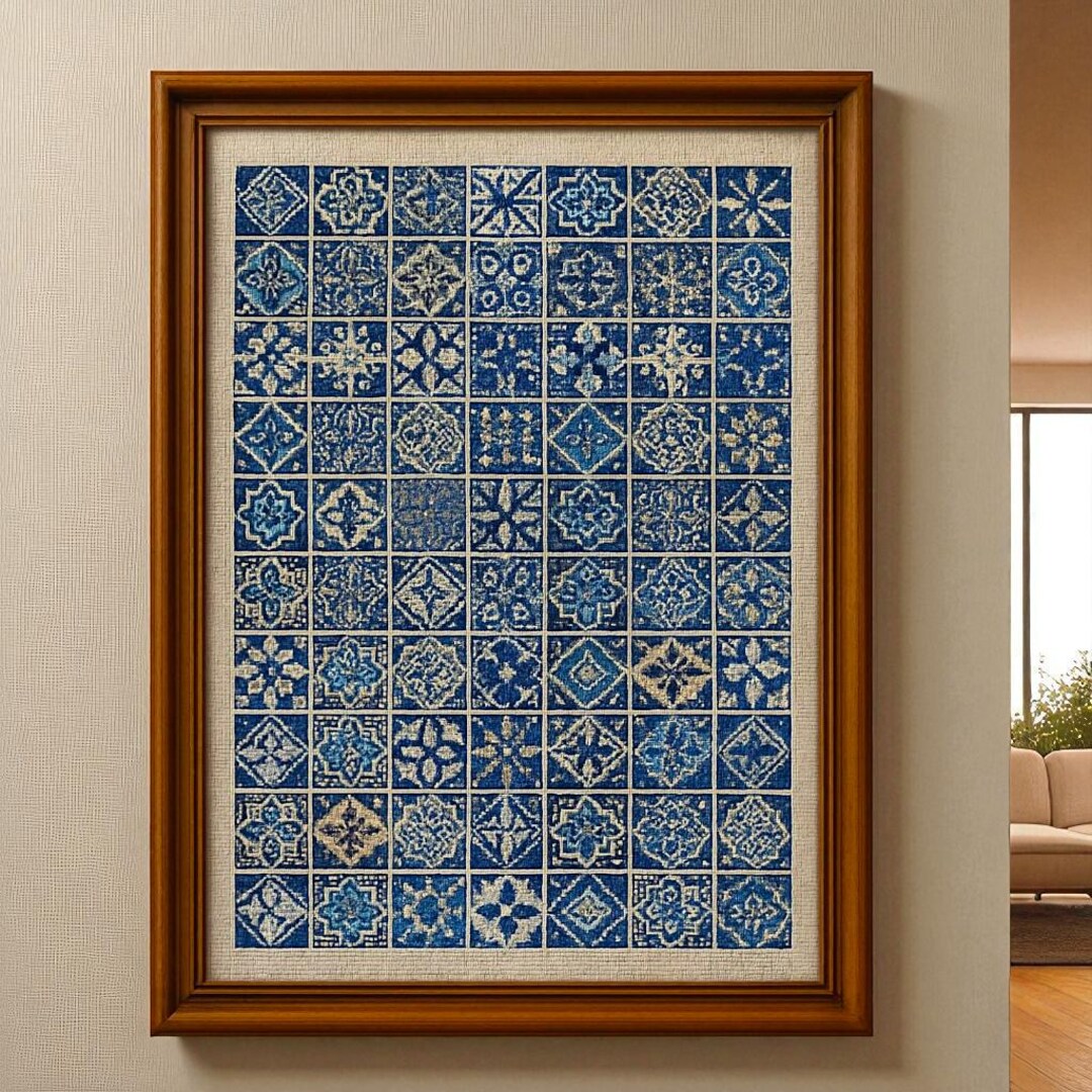 Modern Mosaic Cross Stitch Pattern: Tile Embroidery Design (PDF Pattern ...