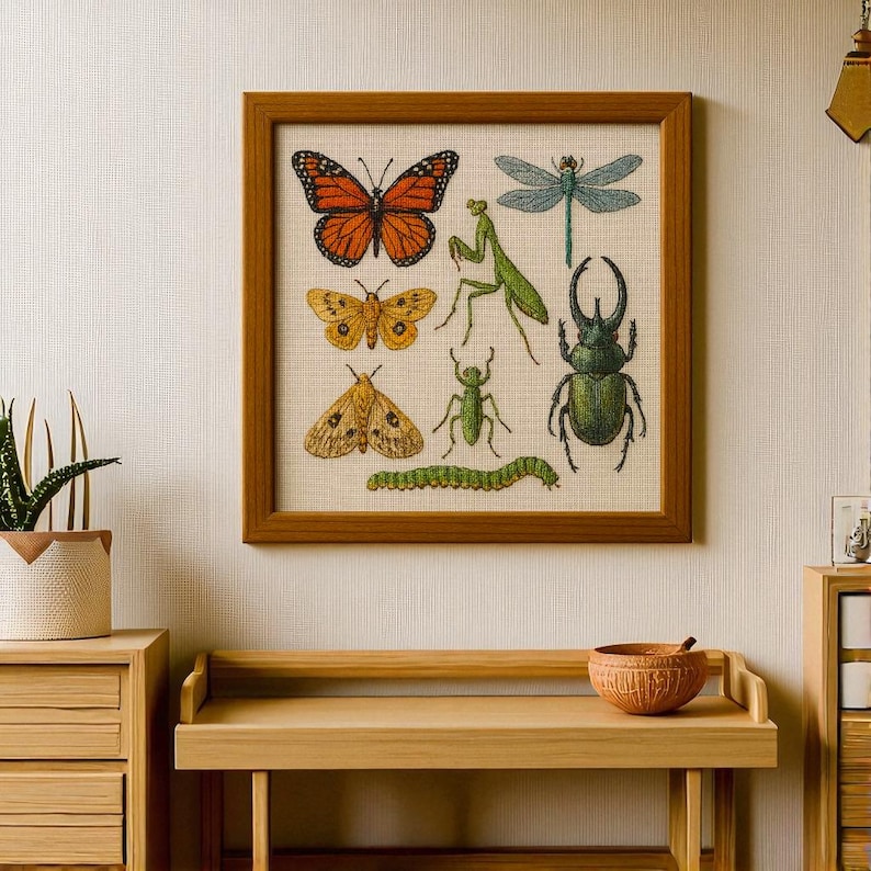Insects Cross Stitch Pattern: Entomology Embroidery Art (PDF Download ...