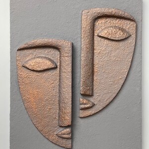 Handcrafted 3D Relief Wall Art: Abstract Face Sculpture - Etsy