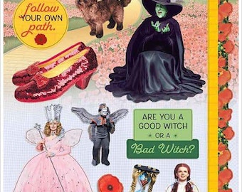 Pack of 25 Waterproof Vinyl Wizard of Oz Stickers, Vintage Dorothy ...