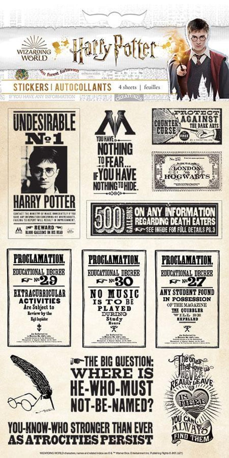 Harry Potter Stickers - Papers and Proclamations Pack - Etsy