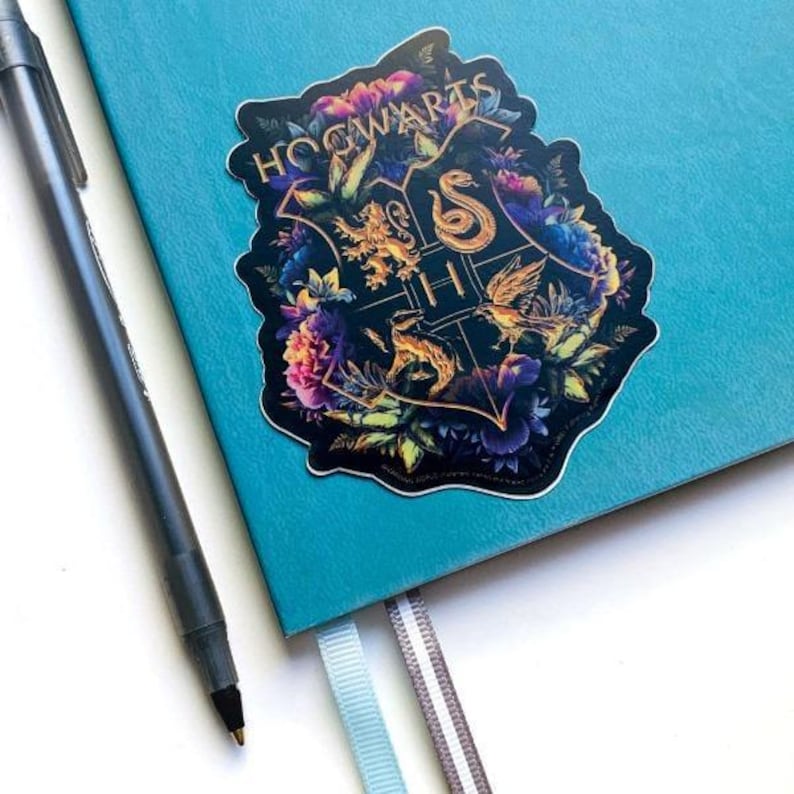 Harry Potter Vinyl Sticker - Hogwarts Crest - Watercolor - OFFICIALLY ...
