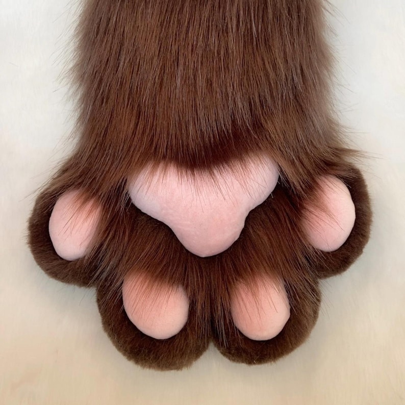 Custom Squeak Furry Fluffy Brown Paws, Patchwork Paws, Furry Nails ...