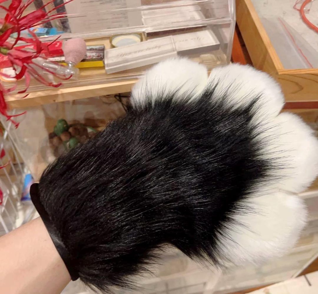 Custom Squeak Furry Fluffy Paws，patchwork Paws, Furry Nails, Four ...