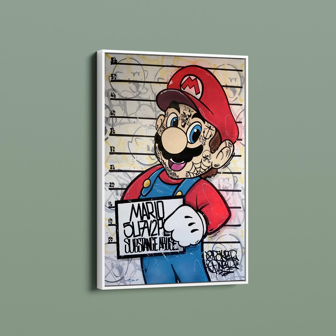 Banksy Guilty Mario Pop Art Canvas - Street Graffiti Wall Art, Super ...