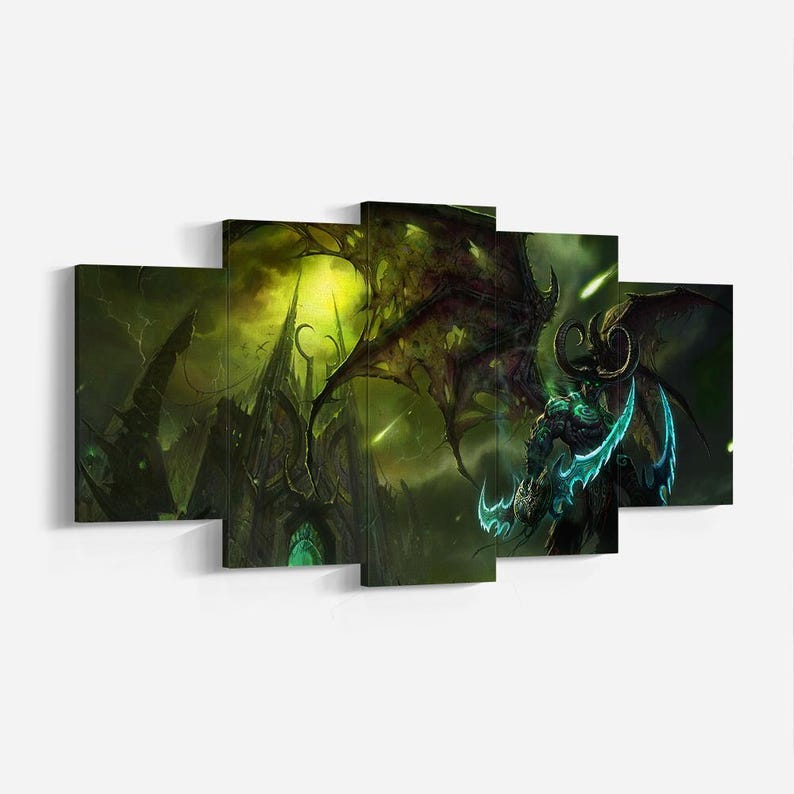 Illidan Stormrage's Fortress Canvas Wall Art – Epic Warcraft Fantasy ...