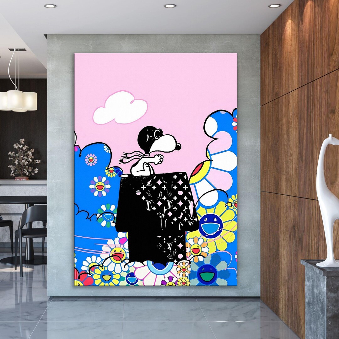Takashi Style Snoopy Pop Art Canvas Wall Art, Vibrant and Playful ...