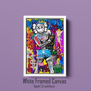 Boxing Kaws Street Graffiti Canvas, Urban Pop Art, Modern Wall Decor ...