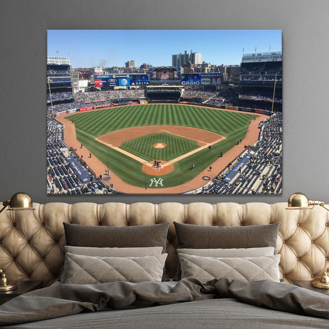 Yankee Stadium Art Canvas | Classic Baseball Poster for Sports Lovers ...