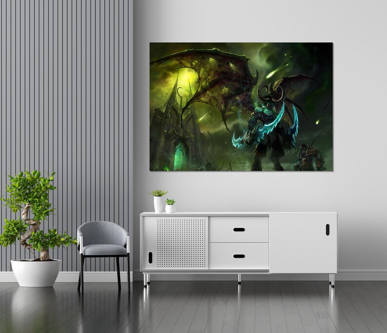 Illidan Stormrage's Fortress Canvas Wall Art – Epic Warcraft Fantasy ...