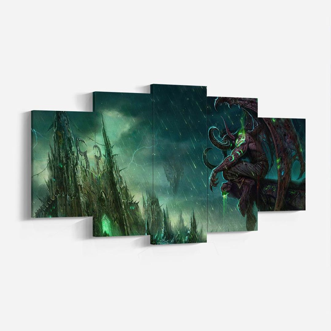 Illidan Stormrage Canvas Wall Art – Epic Warcraft Fantasy Artwork ...