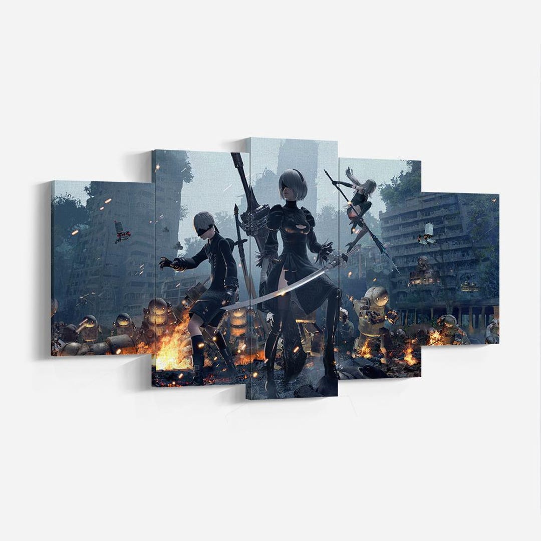 Nier Automata Become as Gods Edition 5-piece Canvas Wall Art, Framed ...
