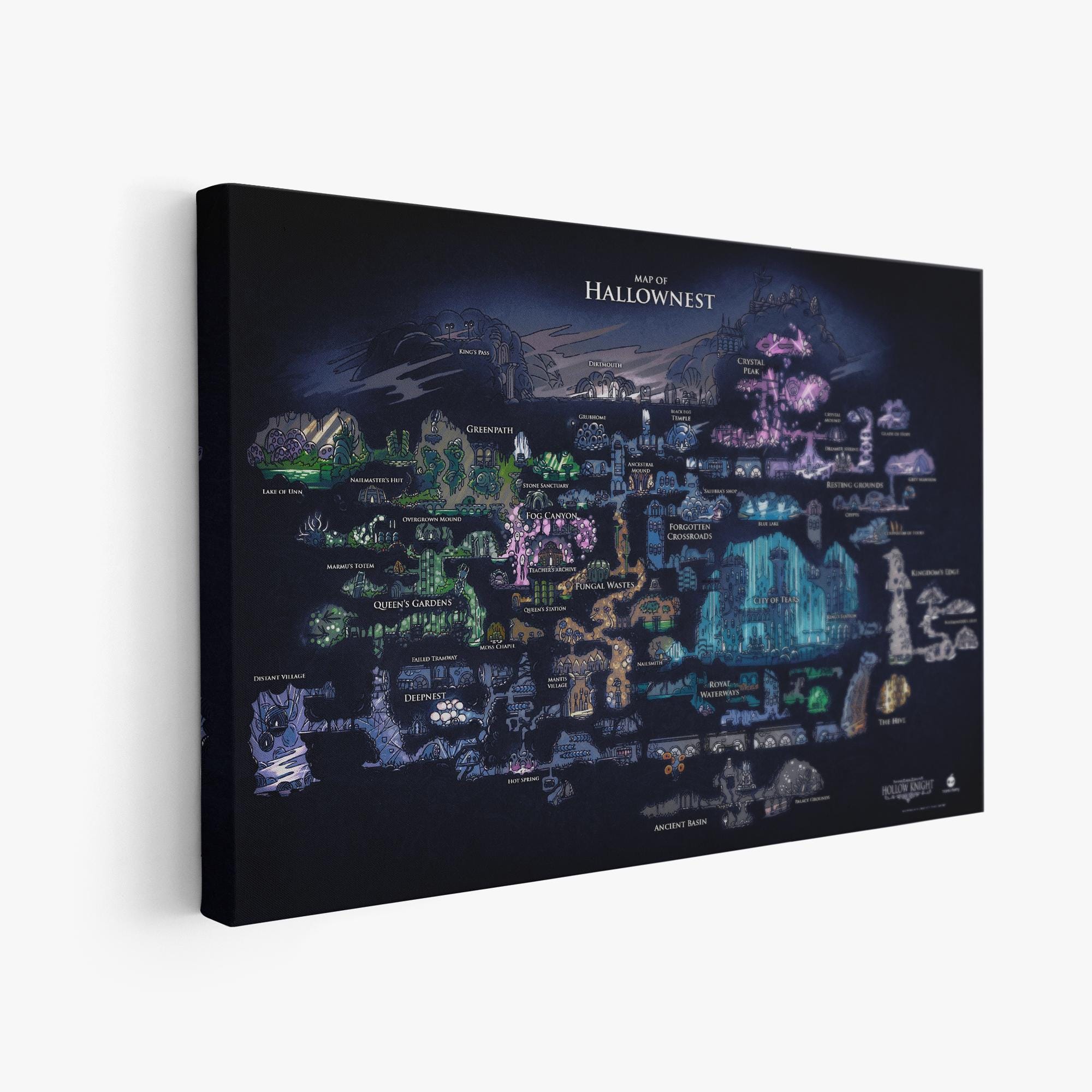 Hollow Knight Map 5-piece Canvas Wall Art | Multi-panel Gaming Decor ...