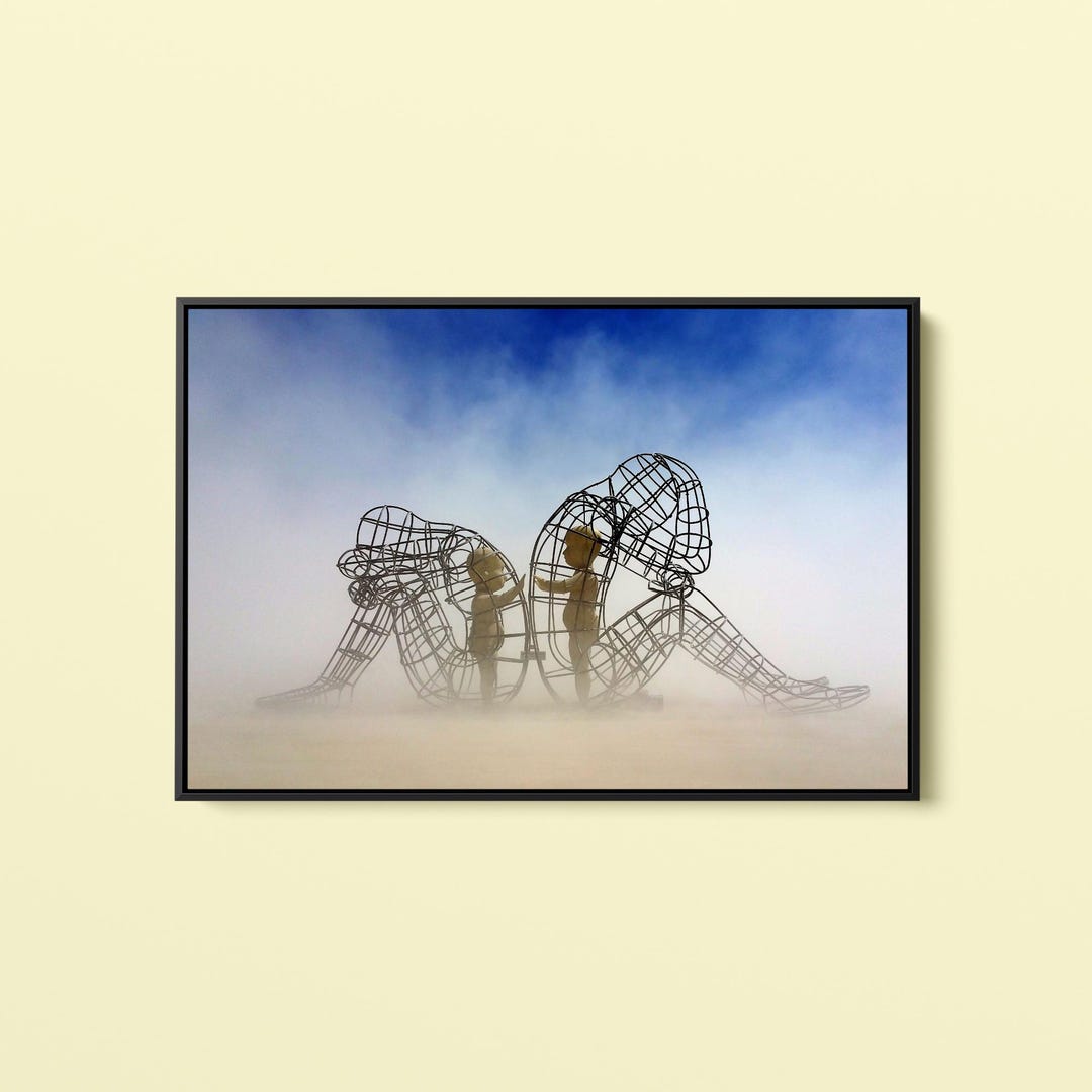 Alexander Milov Burning Man Canvas - Emotive Wall Art of Two Figures ...