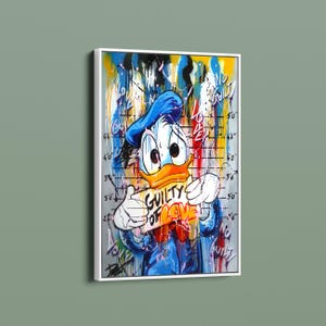 Banksy Pop Art Canvas - Street Graffiti Wall Art, Daffy Duck Gift ...