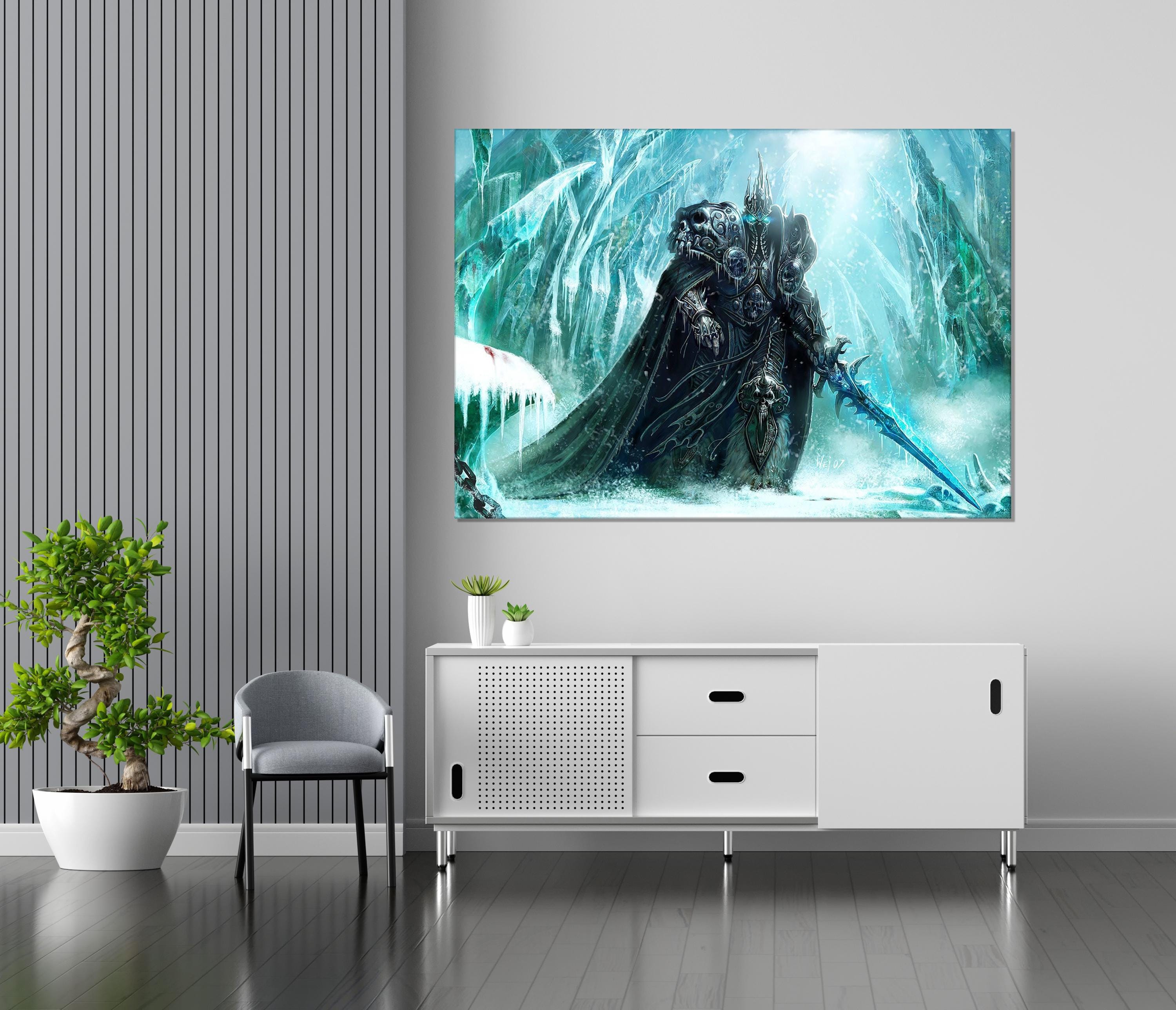 Warcraft Lich King Arthas Menethil Canvas Wall Art, Epic Fantasy ...