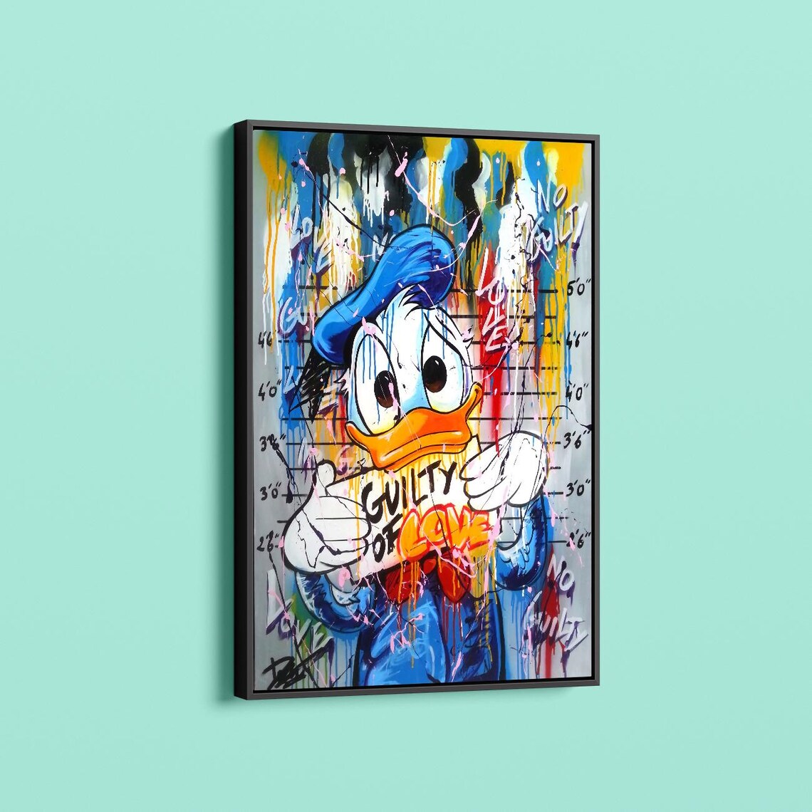 Banksy Pop Art Canvas - Street Graffiti Wall Art, Daffy Duck Gift ...