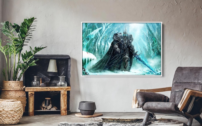 Warcraft Lich King Arthas Menethil Canvas Wall Art, Epic Fantasy ...