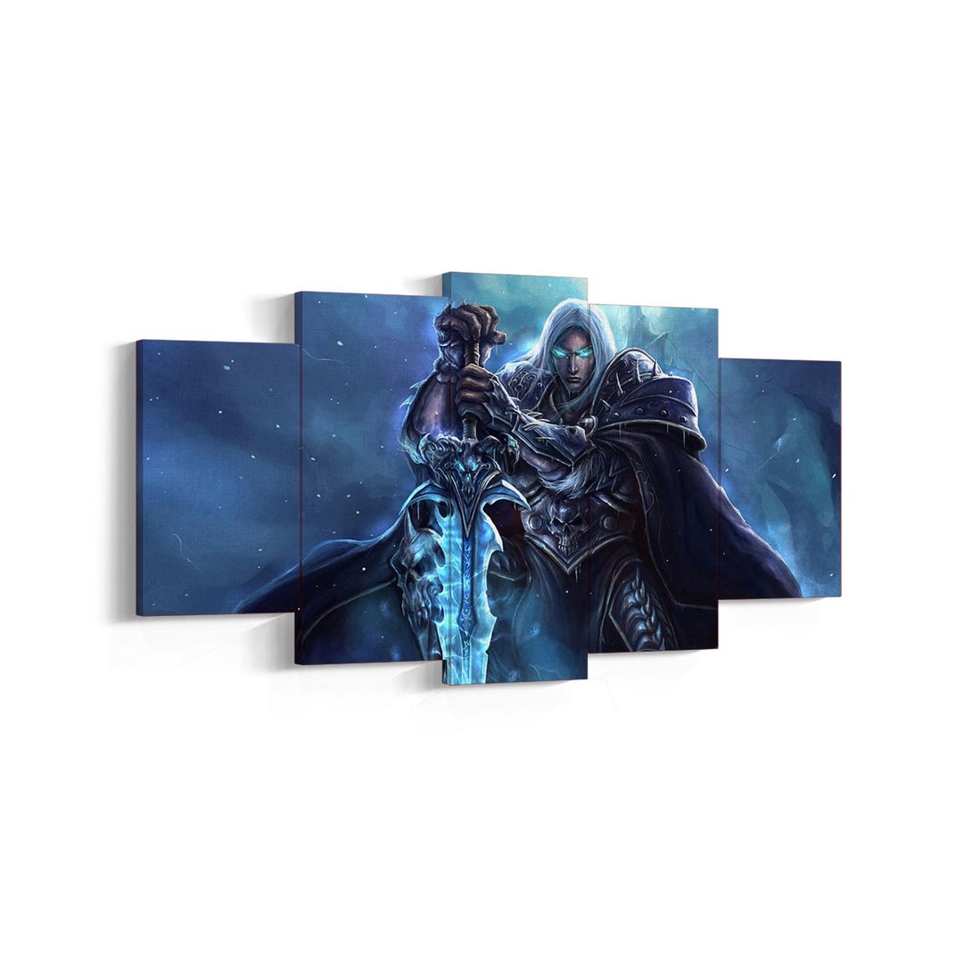 The Battle Begins - Warcraft Lich King Arthas Menethil Canvas Wall Art ...