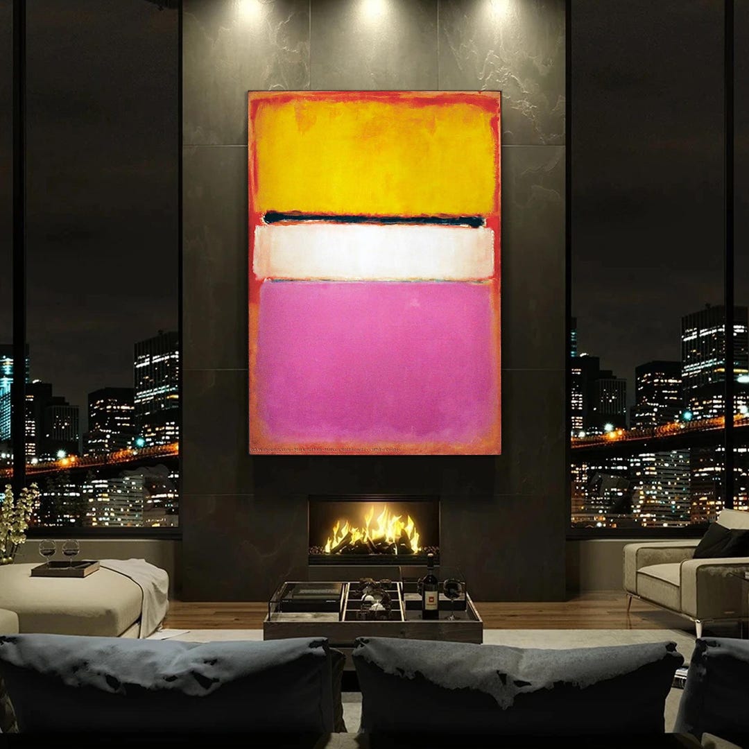 Mark Rothko Pink and White Abstract Wall Art - Rothko Reproduction ...