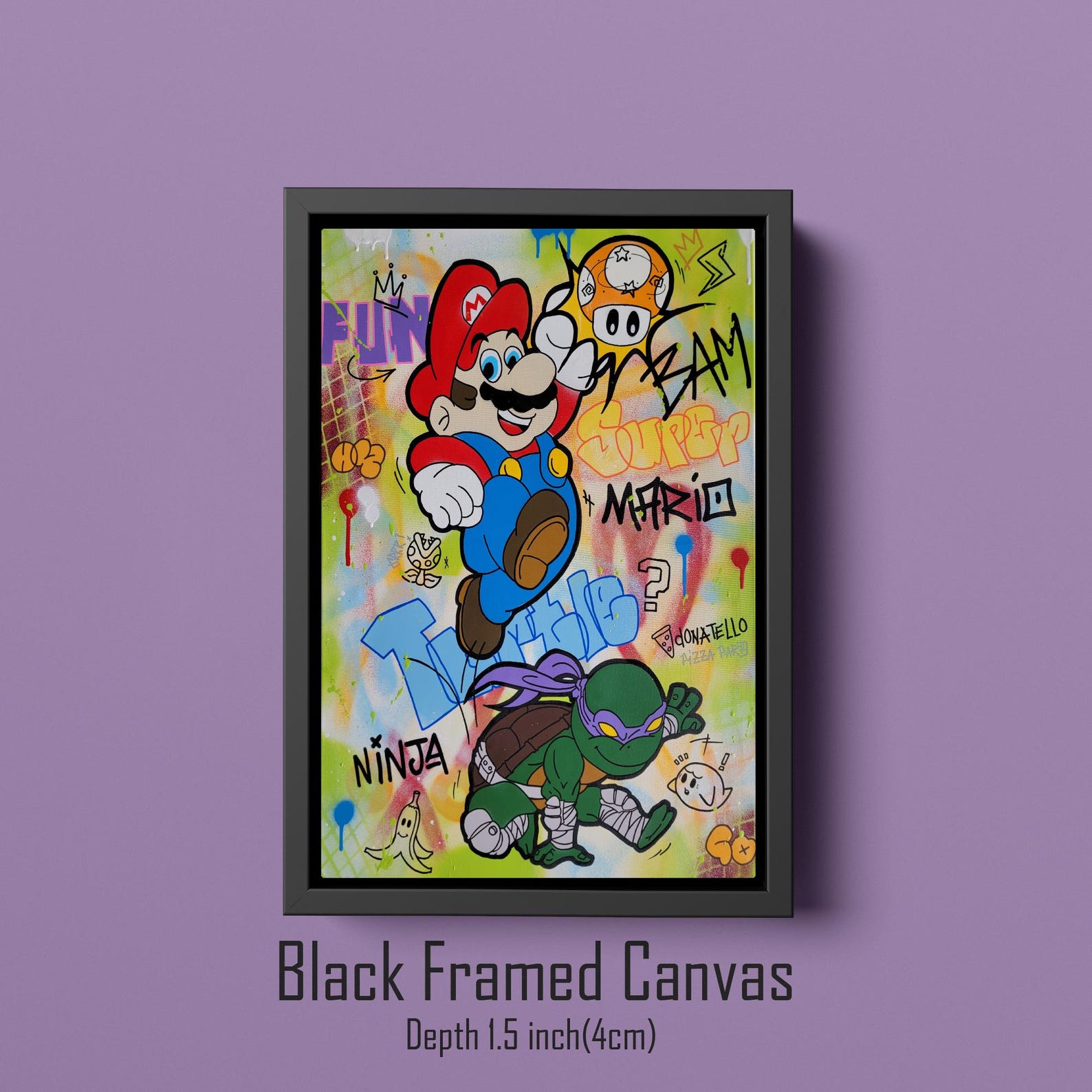 Ninja Turtle and Super Mario Pop Art Canvas Wall Art – Bold and ...