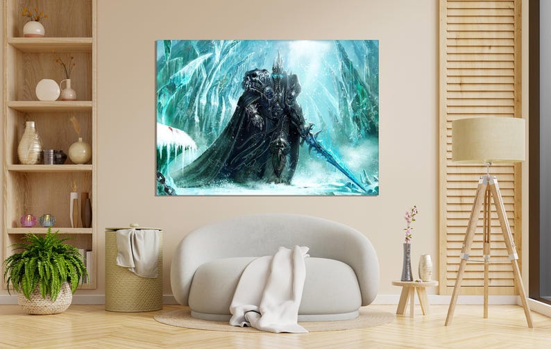 Warcraft Lich King Arthas Menethil Canvas Wall Art, Epic Fantasy ...