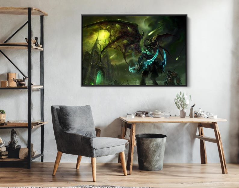Illidan Stormrage's Fortress Canvas Wall Art – Epic Warcraft Fantasy ...