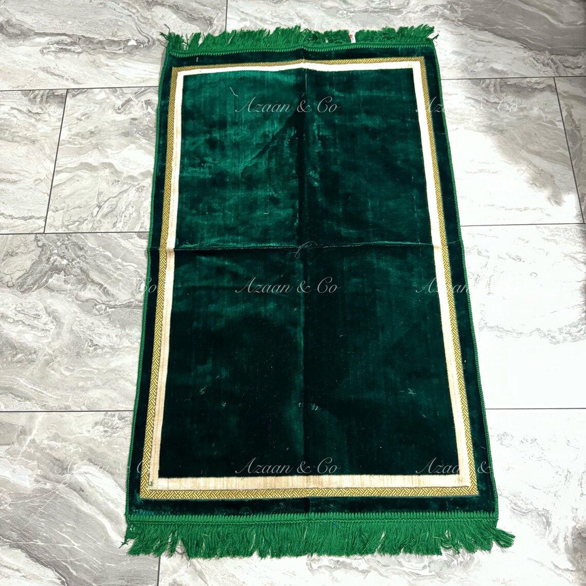 Soft Prayer Mat Plain Border | Size 70cm × 110cm Janamaz Salah Carpet ...