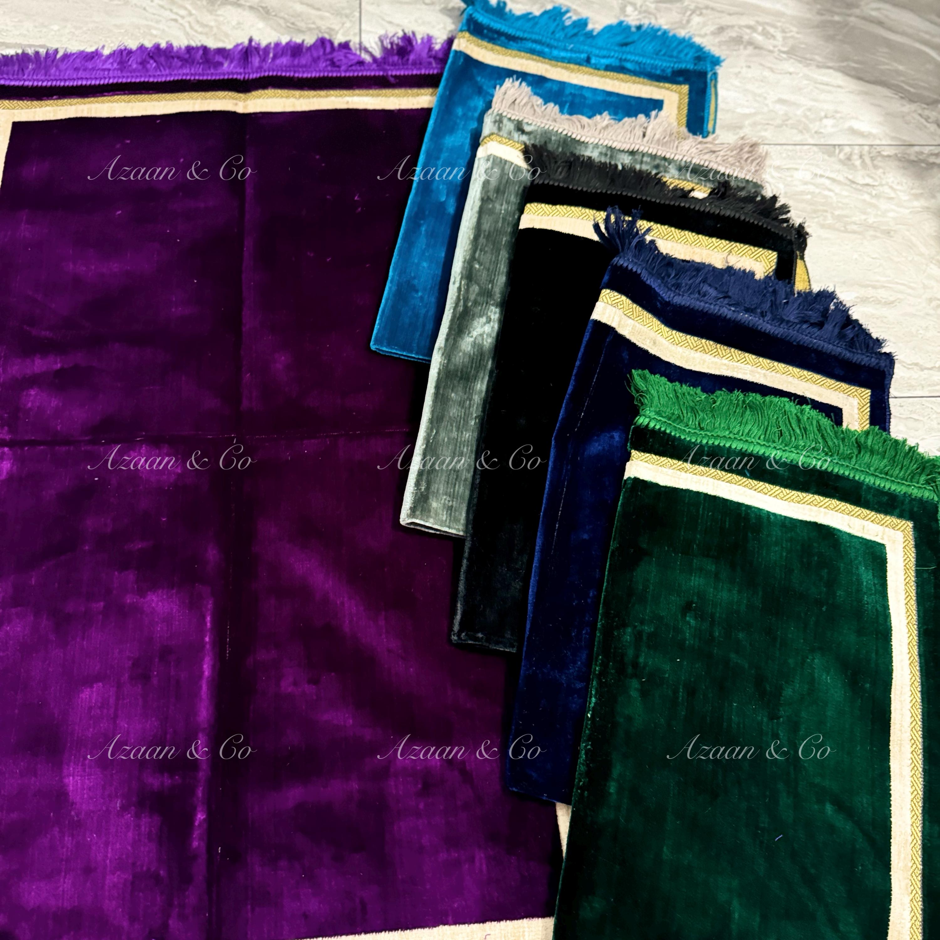 Soft Prayer Mat Plain Border | Size 70cm × 110cm Janamaz Salah Carpet ...