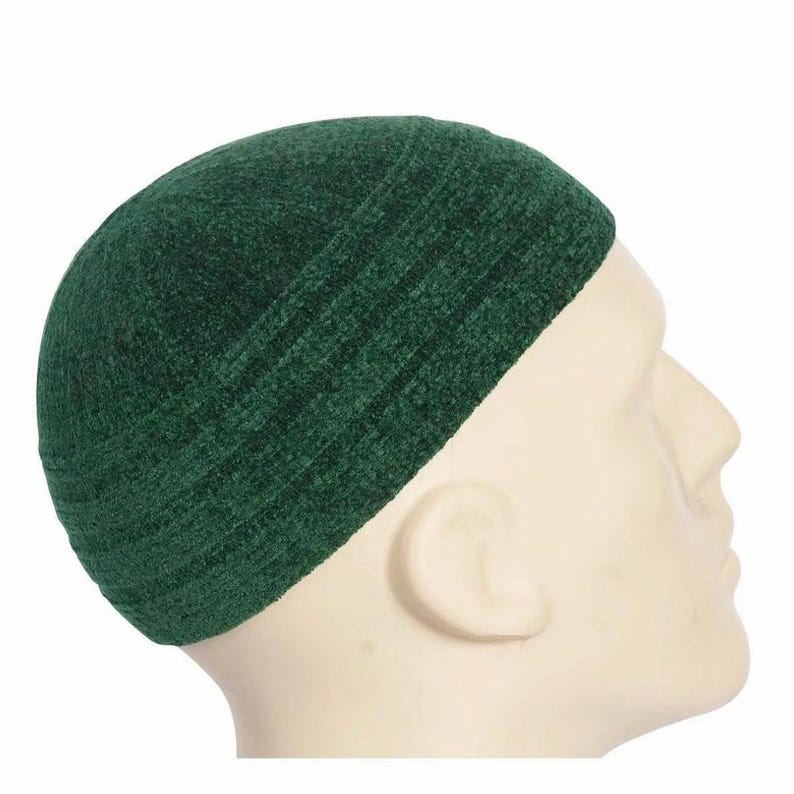 5x Mens Prayer Hat Chenille Soft Turkish Kufi Topi Warm Winter Muslim ...
