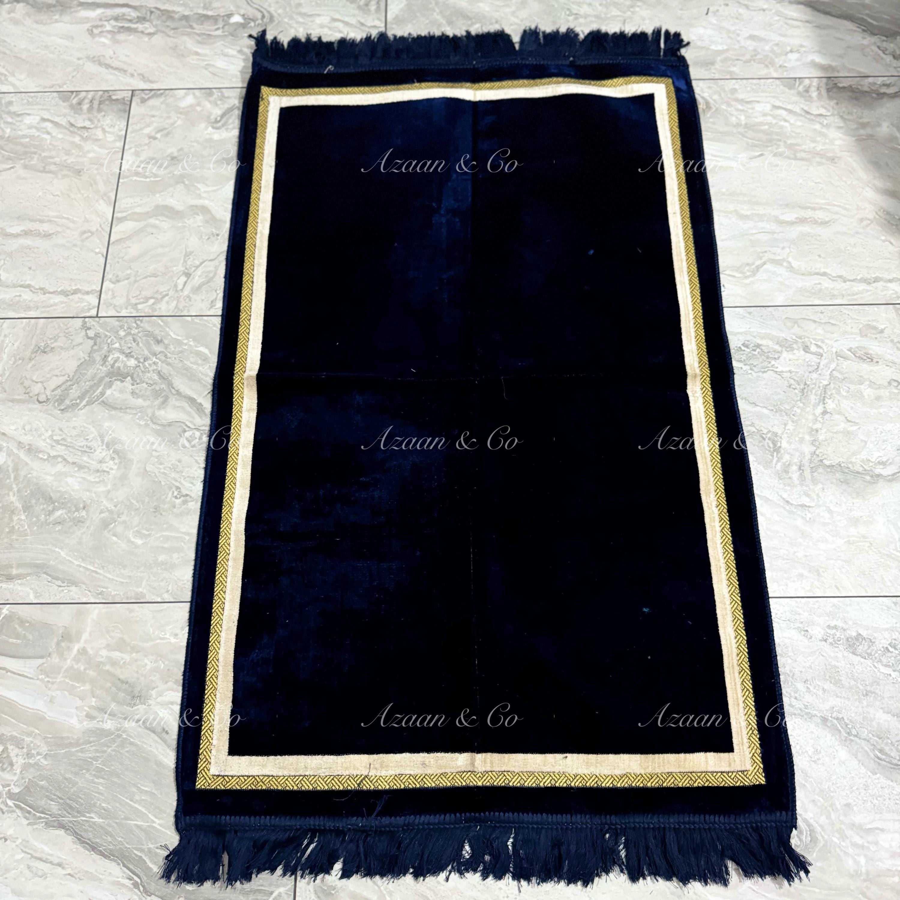 Soft Prayer Mat Plain Border | Size 70cm × 110cm Janamaz Salah Carpet ...