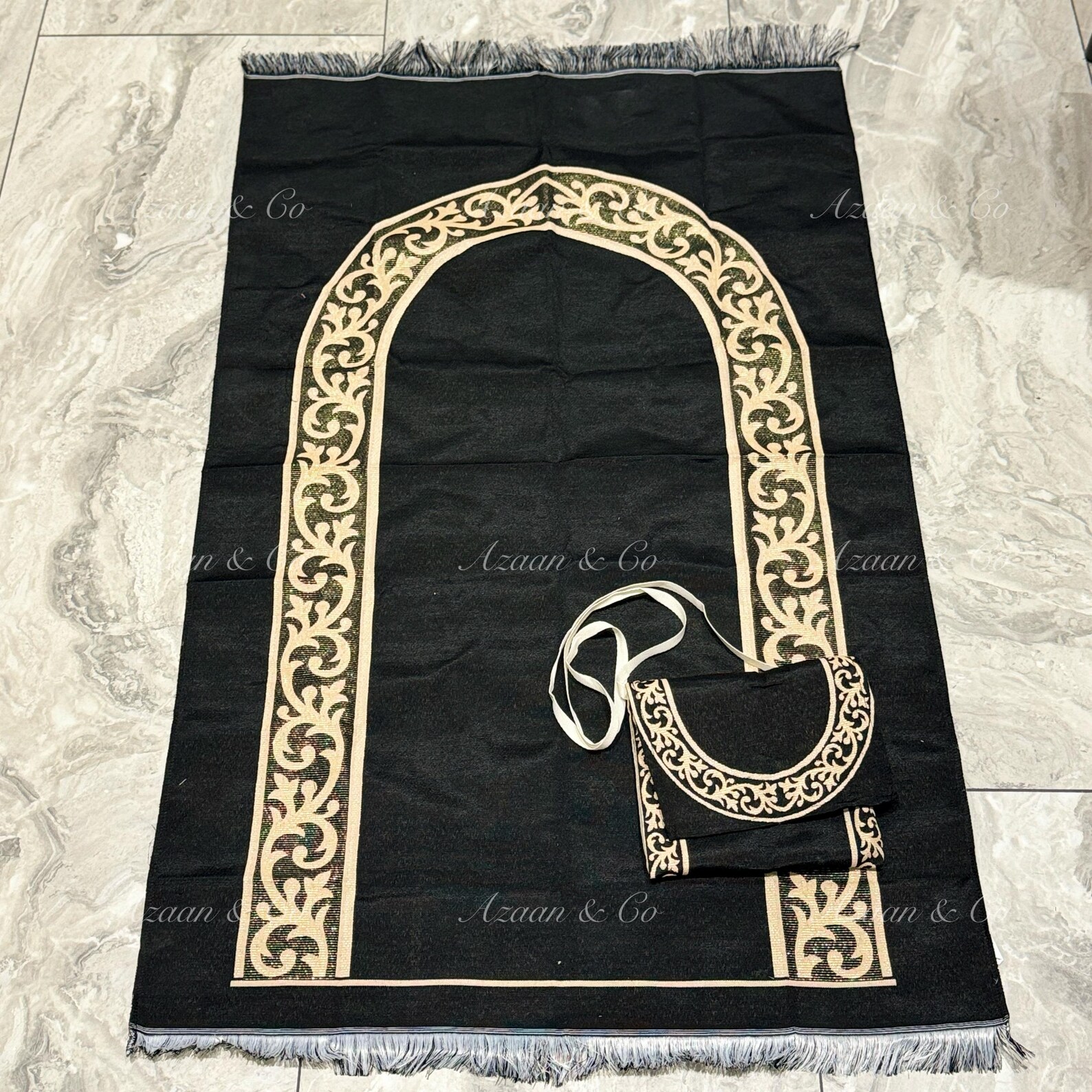 Travel Prayer Mat Bag Kaaba Cover Design Pouch Black 70x110cm Kaba ...