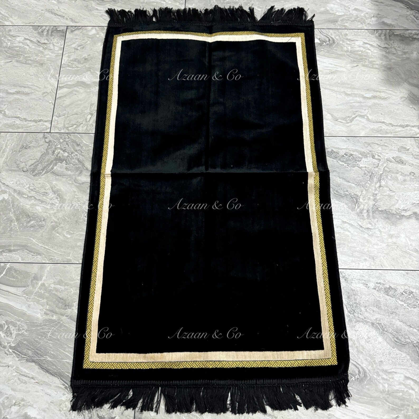 Soft Prayer Mat Plain Border | Size 70cm × 110cm Janamaz Salah Carpet ...