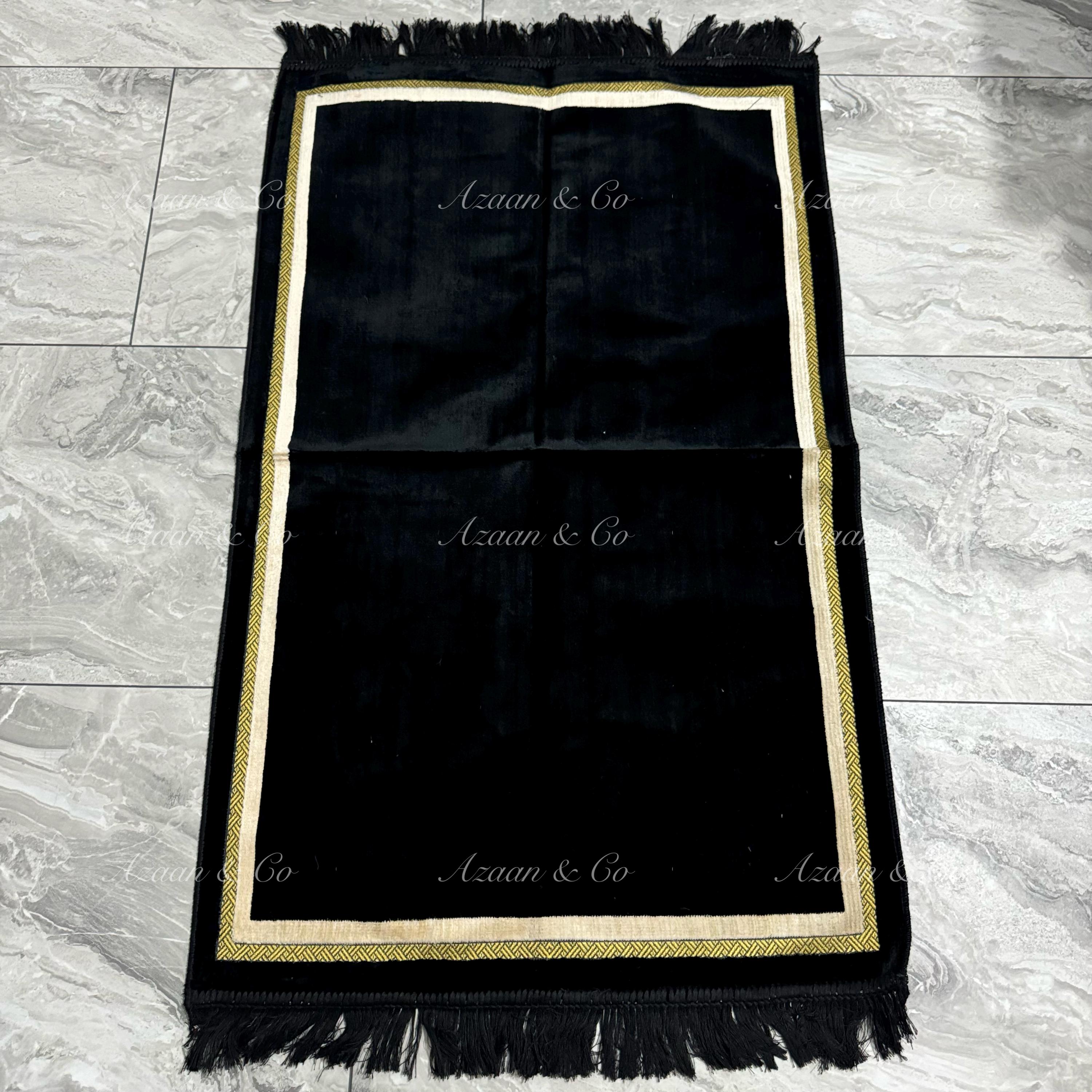 Soft Prayer Mat Plain Border | Size 70cm × 110cm Janamaz Salah Carpet ...