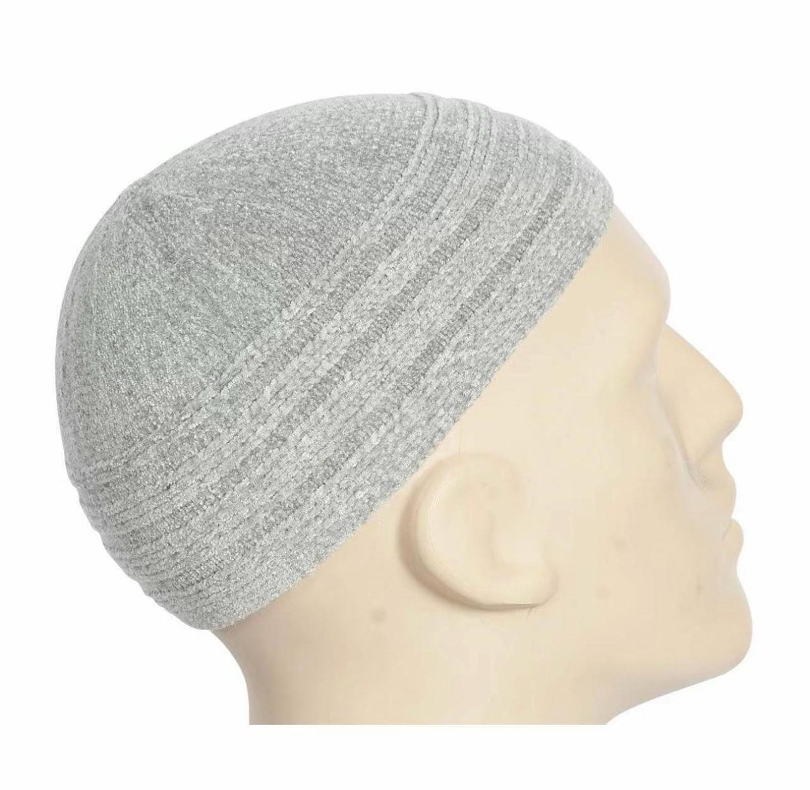 5x Mens Prayer Hat Chenille Soft Turkish Kufi Topi Warm Winter Muslim ...