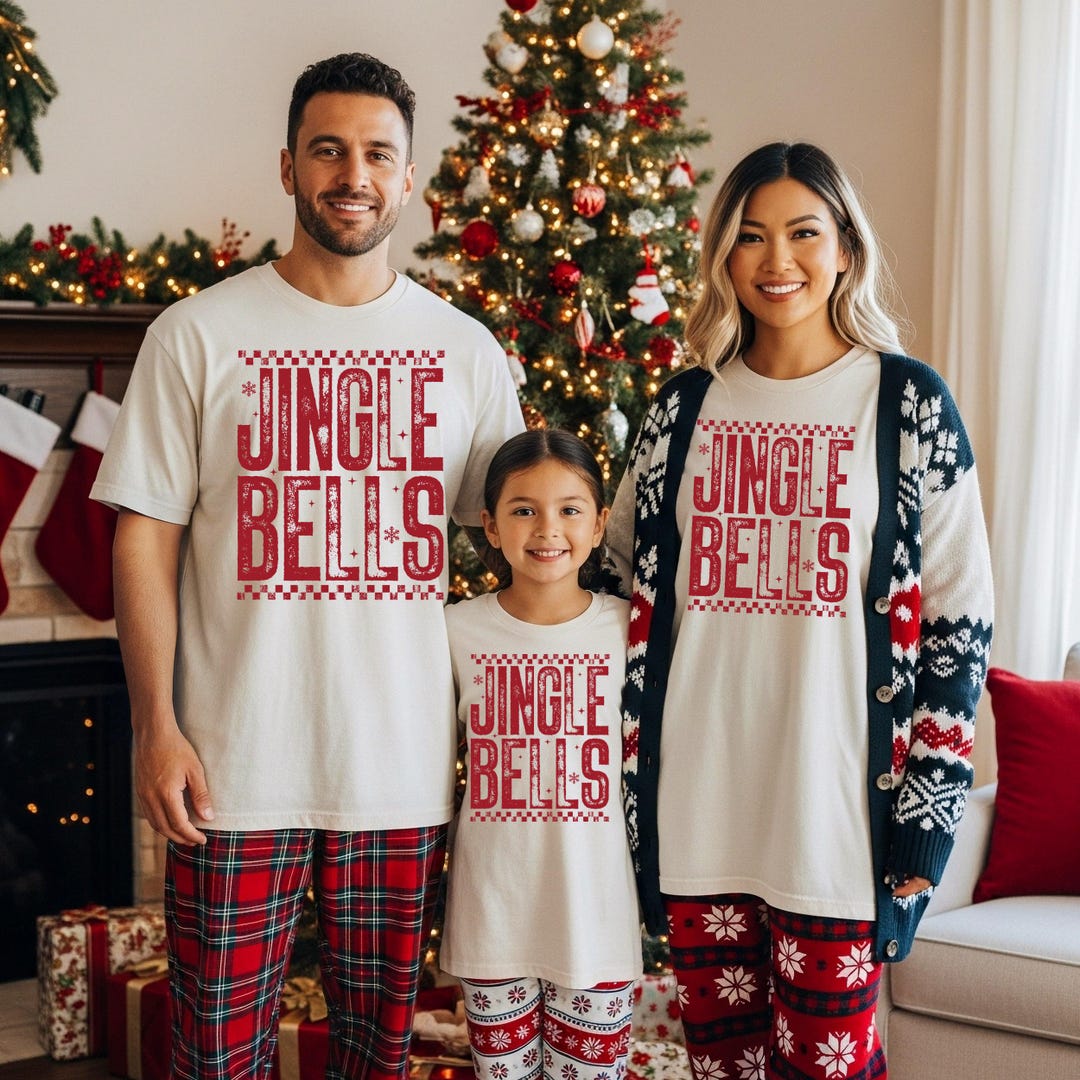 Vintage Jingle Bells Family Christmas Shirt, Matching Holiday ...