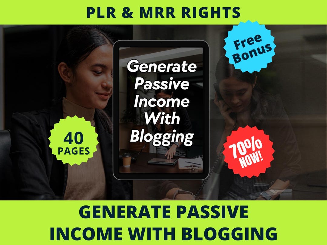 Generate Passive Income With Blogging, PLR and MRR Rights, Resell With Profit, Canva Editable ...