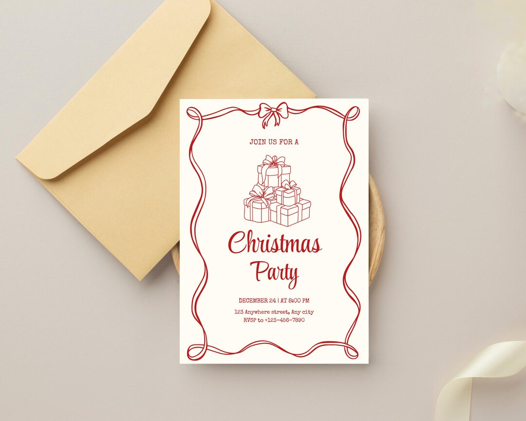 Editable Christmas Party Invitation - Etsy