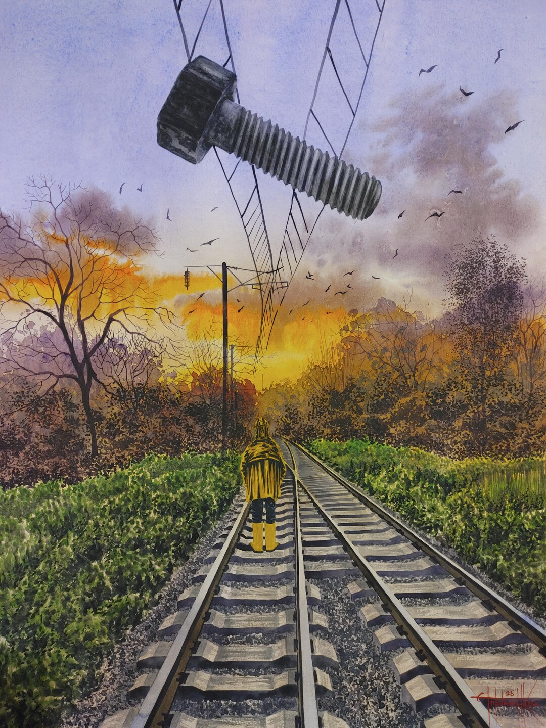 The Road to the Bright Zone. Original Watercolor Painting on Paper - Etsy
