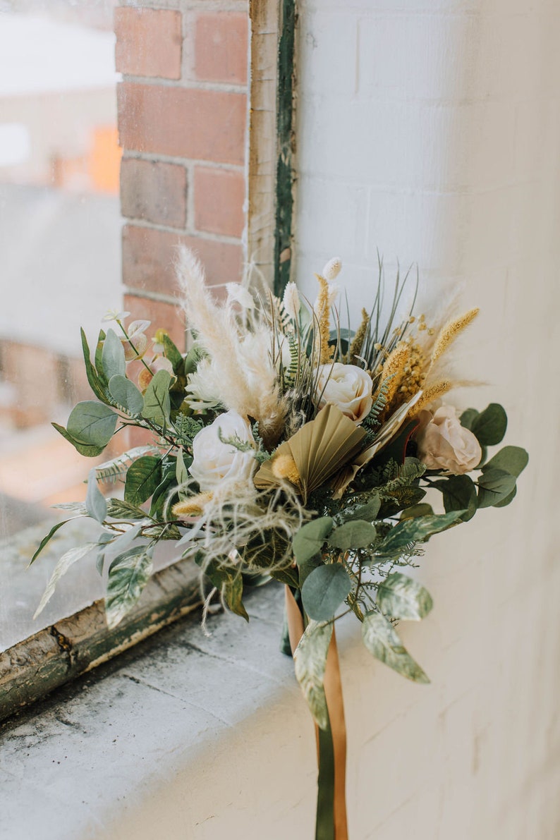 Pampas Grass Bouquet Eucalyptus Bouquet Large Wedding Etsy