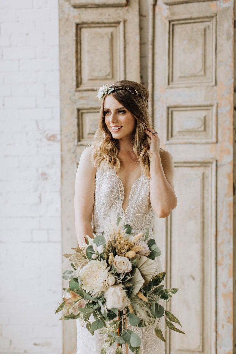 Pampas Grass Bouquet Eucalyptus Bouquet Large Wedding Etsy