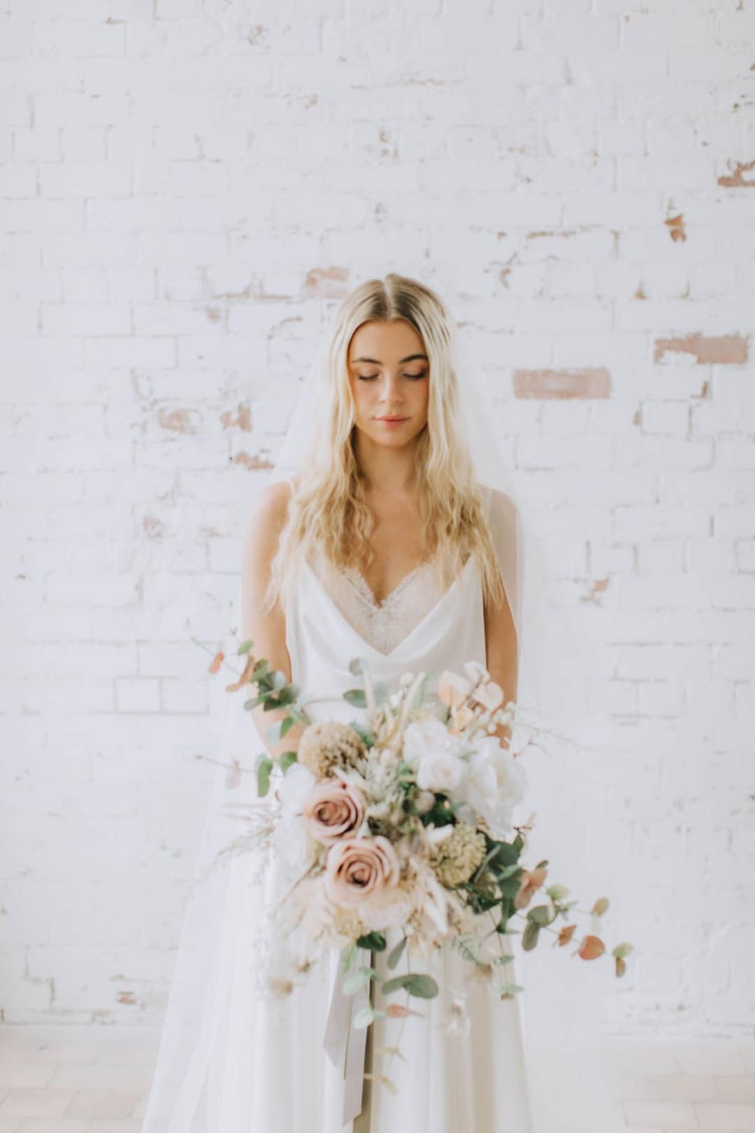 Margot Bouquet, Faux Wedding Flowers, Taupe Wedding, Nude Bouquet, Boho ...