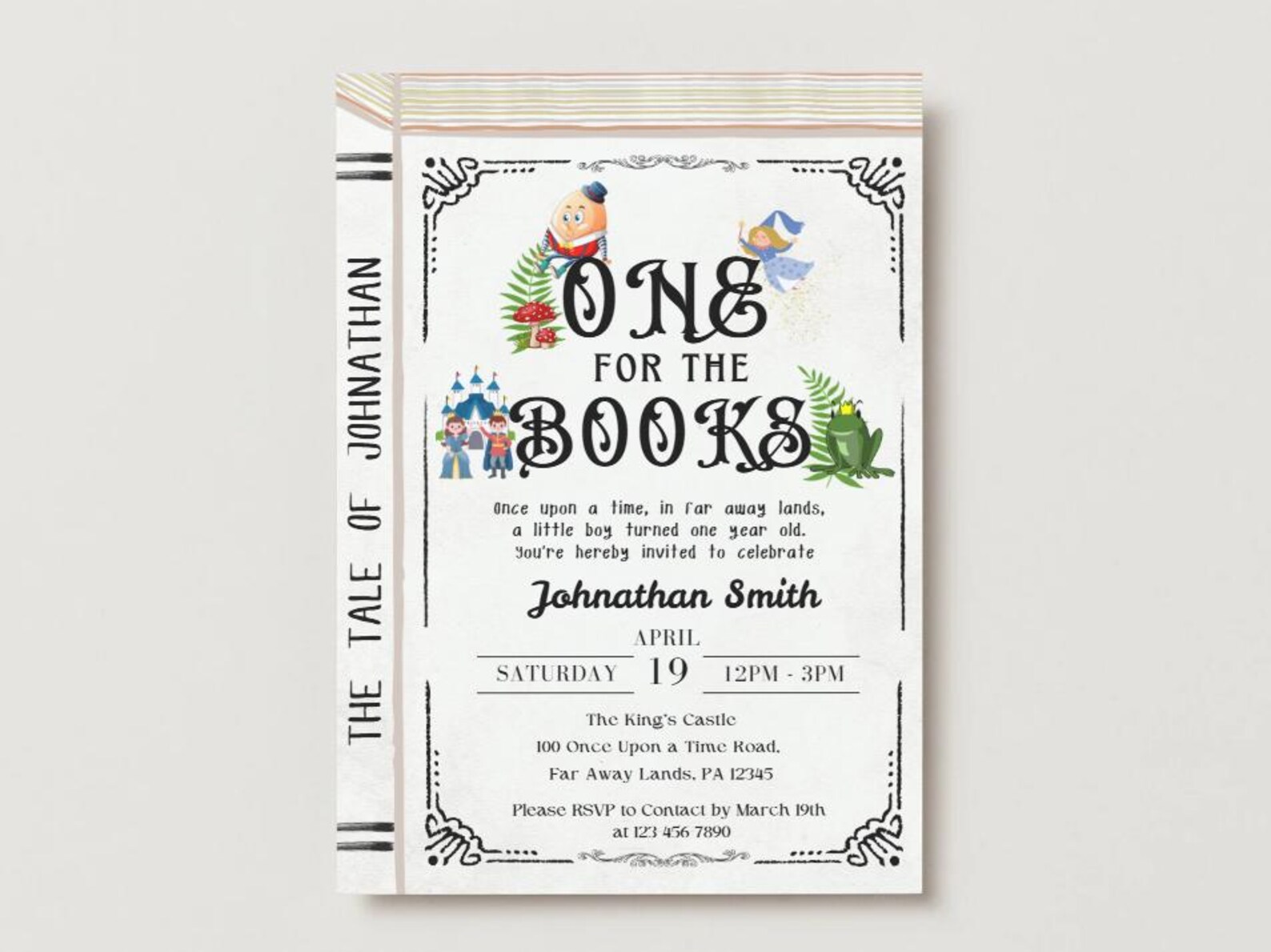 One for the Books Invitation, Storybook First Birthday Invite ...