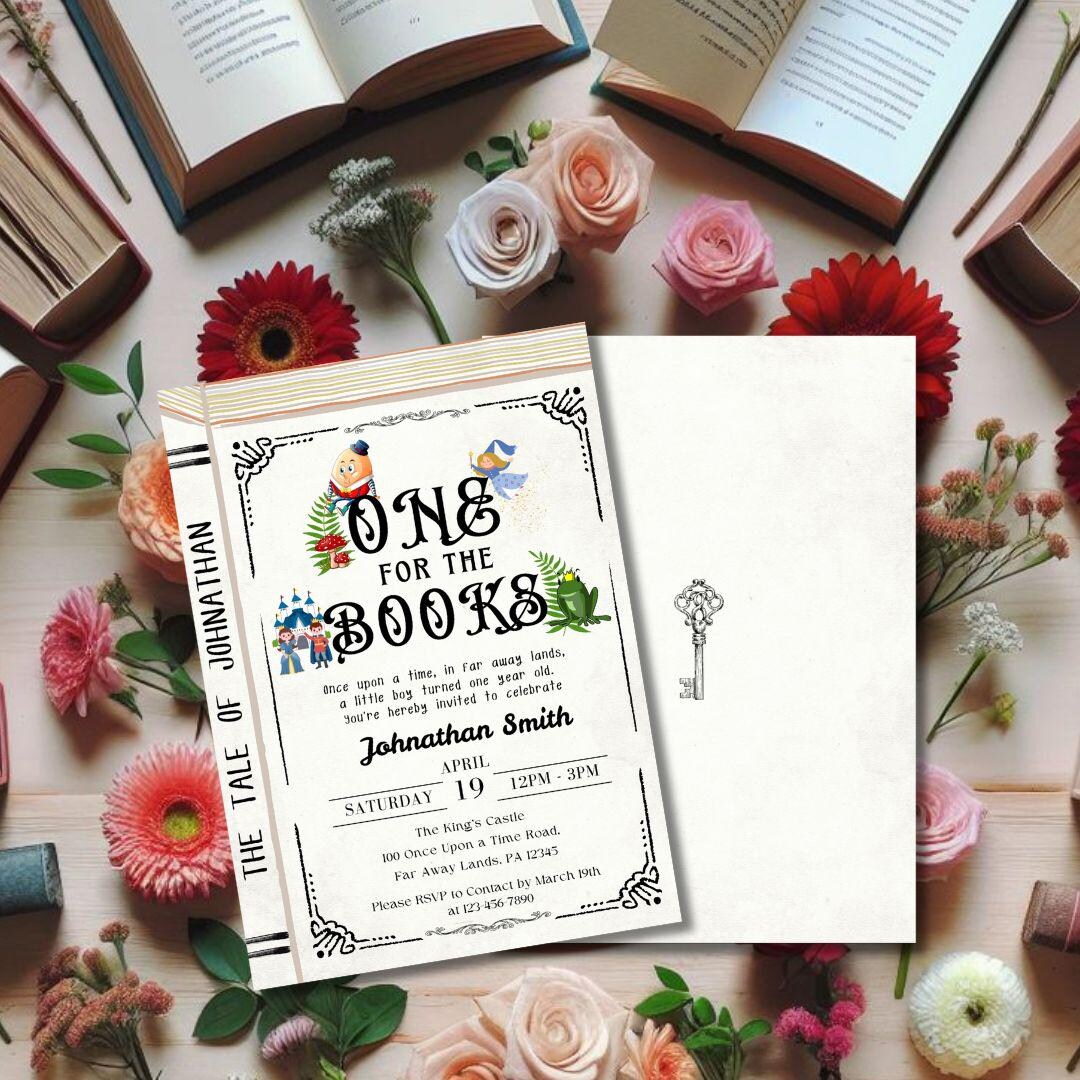 One for the Books Invitation, Storybook First Birthday Invite ...