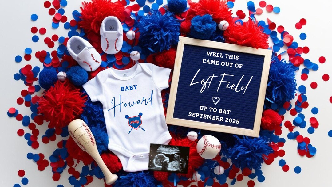 Baseball Baby Announcement, Phillies Baby Announcement, Philadelphia ...