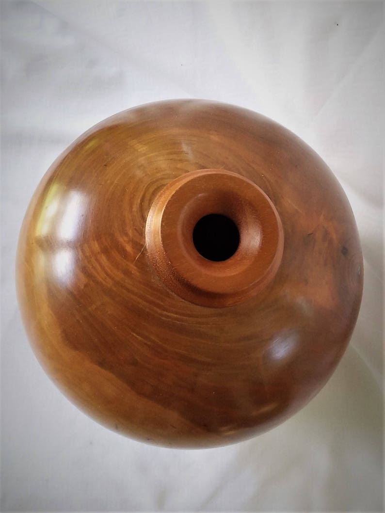 Florero hueco de madera girada a mano recipiente de cerezo - Etsy México