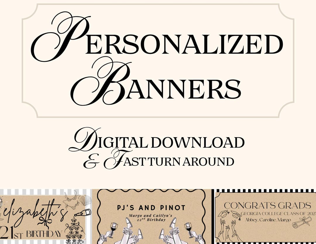 Personalized Banner | Paper Banner Template | Printable Custom Sign ...