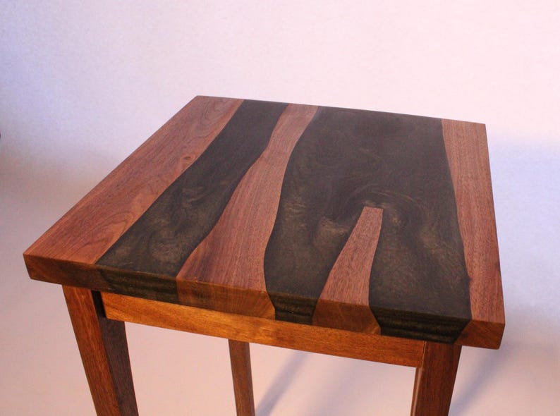 Walnut and Epoxy Side Table - Etsy