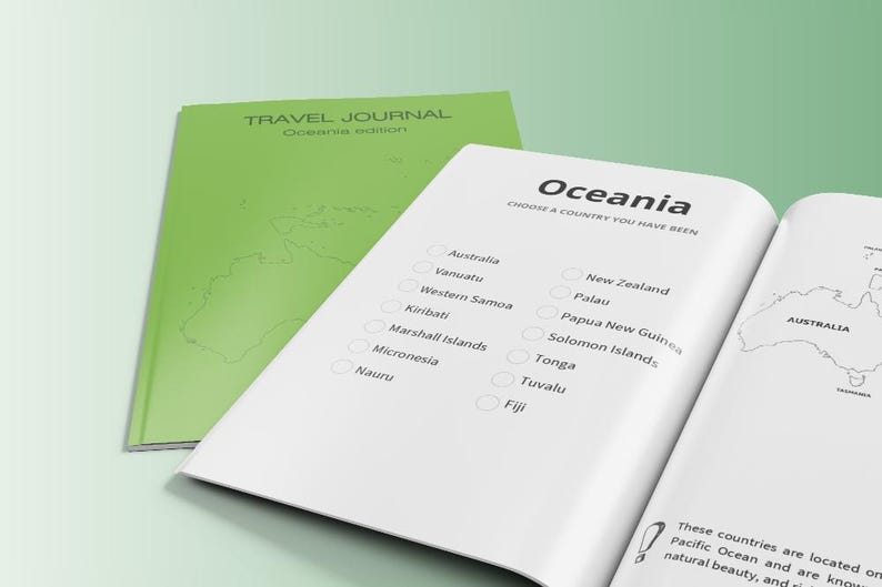Oceania Travel Journal, Guided Memory Book (digital Download,pdf) - Etsy